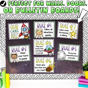 Classroom Rules Posters EDITABLE Back to School Outer Space Theme ...
