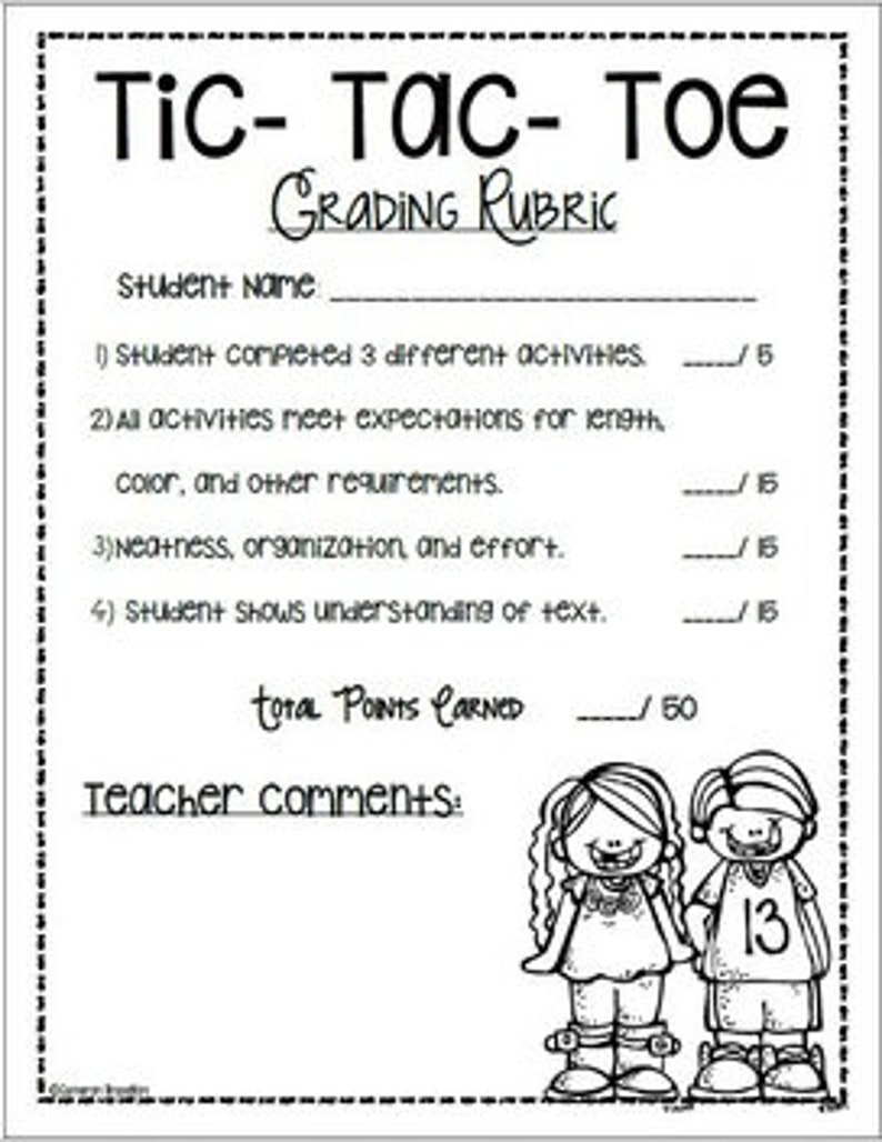 Reading Response Non Fiction Tic Tac Toe Menu Choice Board - Etsy