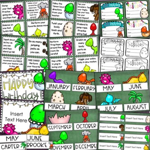 Dinosaur Classroom Management Decor Bundle (posters, Rules, Newsletters ...