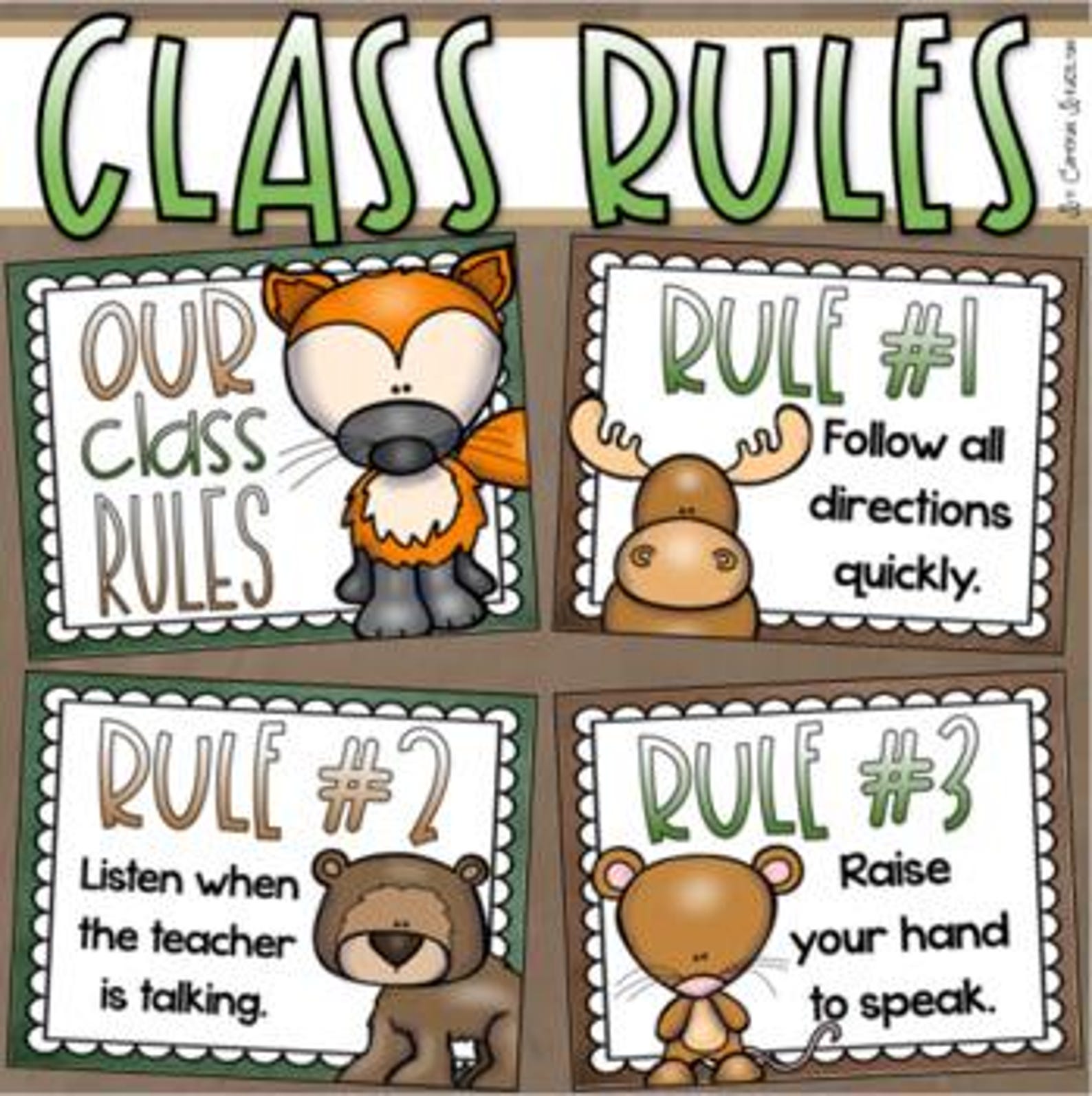 Classroom Rules Posters EDITABLE Back to School Woodland Animals Theme ...