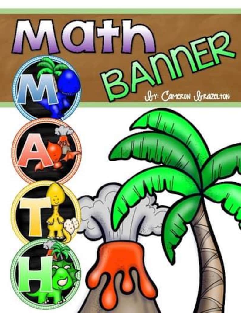 Math Banner Classroom Decoration Bulletin Board Dinosaur Theme ...