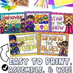 Behavior Clip Chart Rockstar Rock N' Roll Theme for Classroom ...