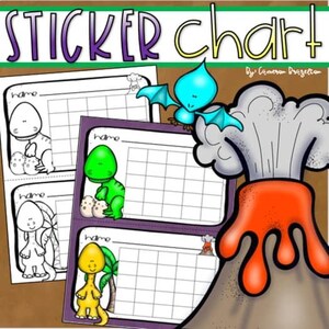 Positive Behavior Sticker Chart Reward Incentives Dinosaur Theme ...