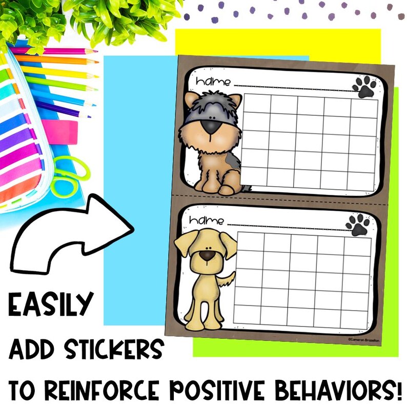 Positive Behavior Sticker Chart Reward Incentives Dog Theme INSTANT ...