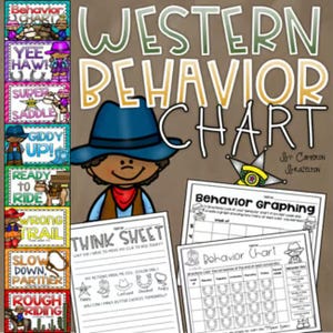 Behavior Clip Chart Country Western Cowboy Theme for Classroom ...