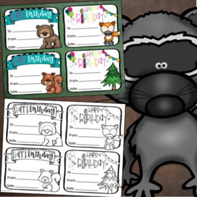 Happy Birthday Bulletin Board Display Posters Woodland Animals Theme ...