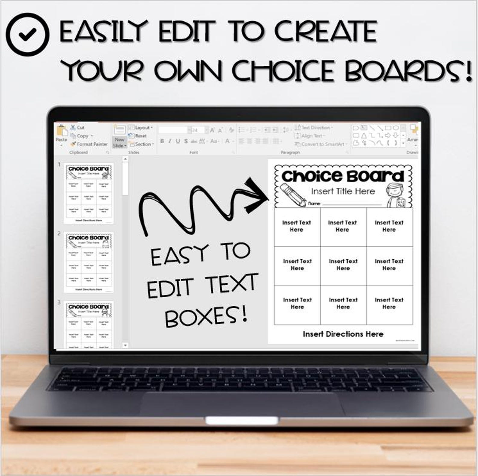 Choice Board Student Menu Tic Tac Toe Blank Templates Create Your Own ...