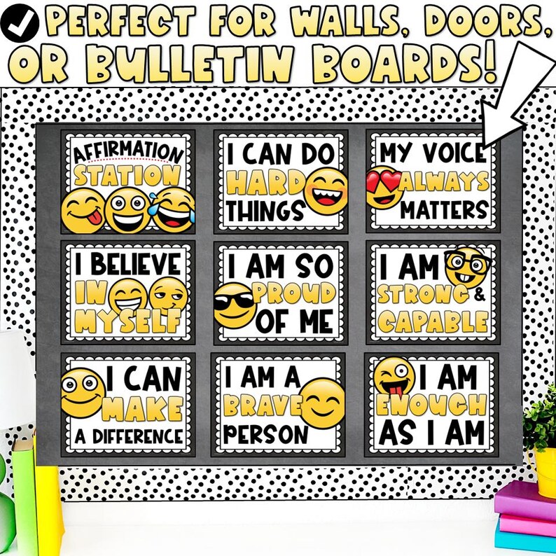 Emoji Affirmation Station Posters: Classroom Confidence-building ...