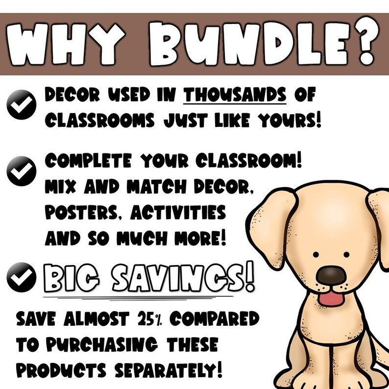 Dog Theme Class Decor Bundle (posters, Binder Covers, Schedule ...