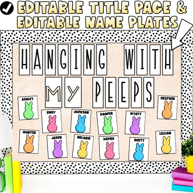 Spring Easter Bunny Peeps Bulletin Board Display Door Decoration ...