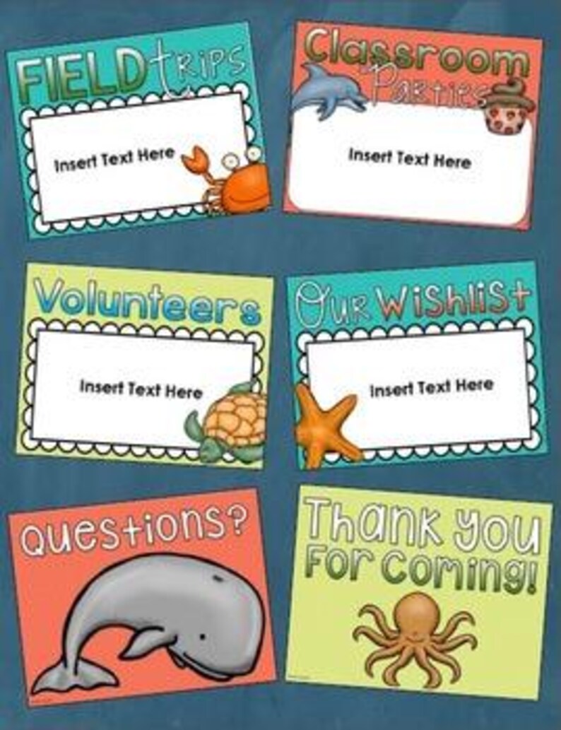 Back to School Open House Meet the Teacher Ocean Underwater Powerpoint ...