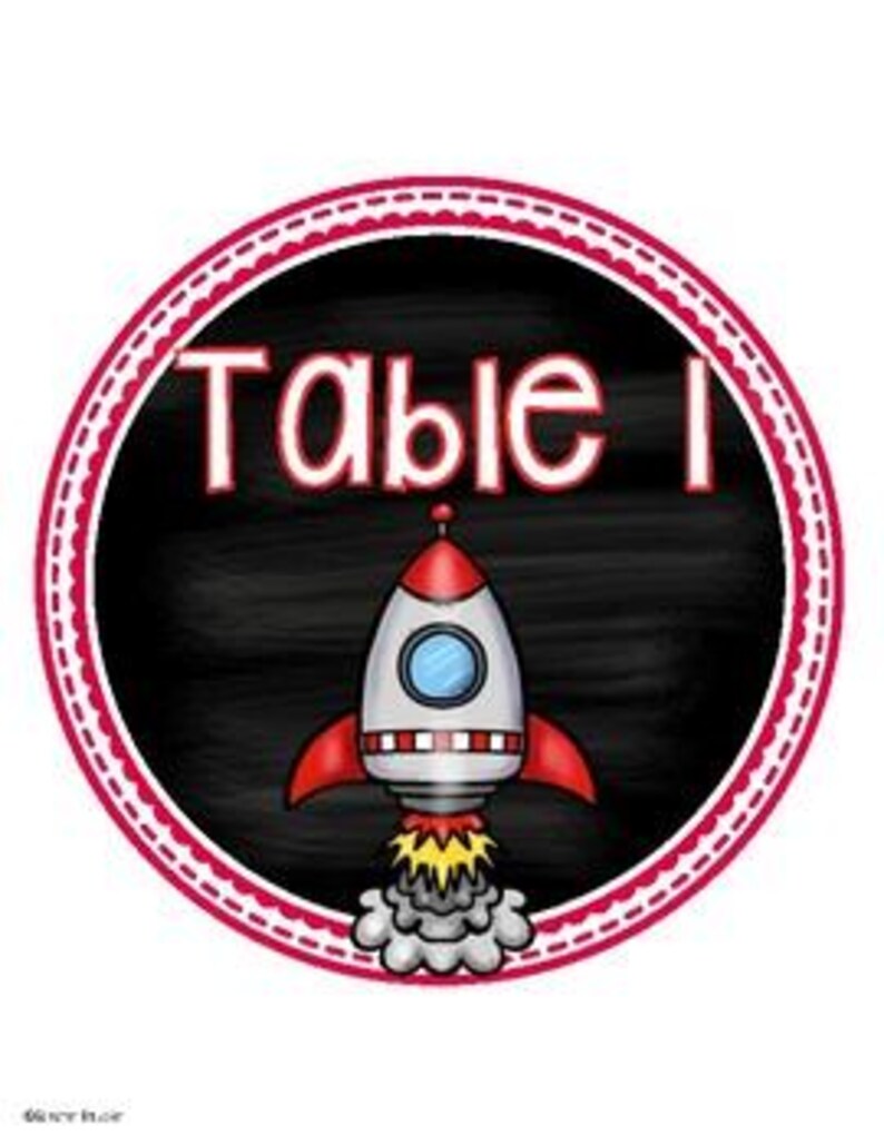 Table Numbers Signs Outer Space Theme INSTANT DOWNLOAD - Etsy