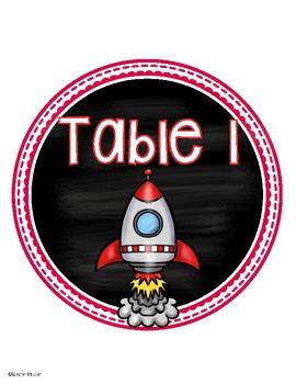 Table Numbers Signs Outer Space Theme INSTANT DOWNLOAD - Etsy