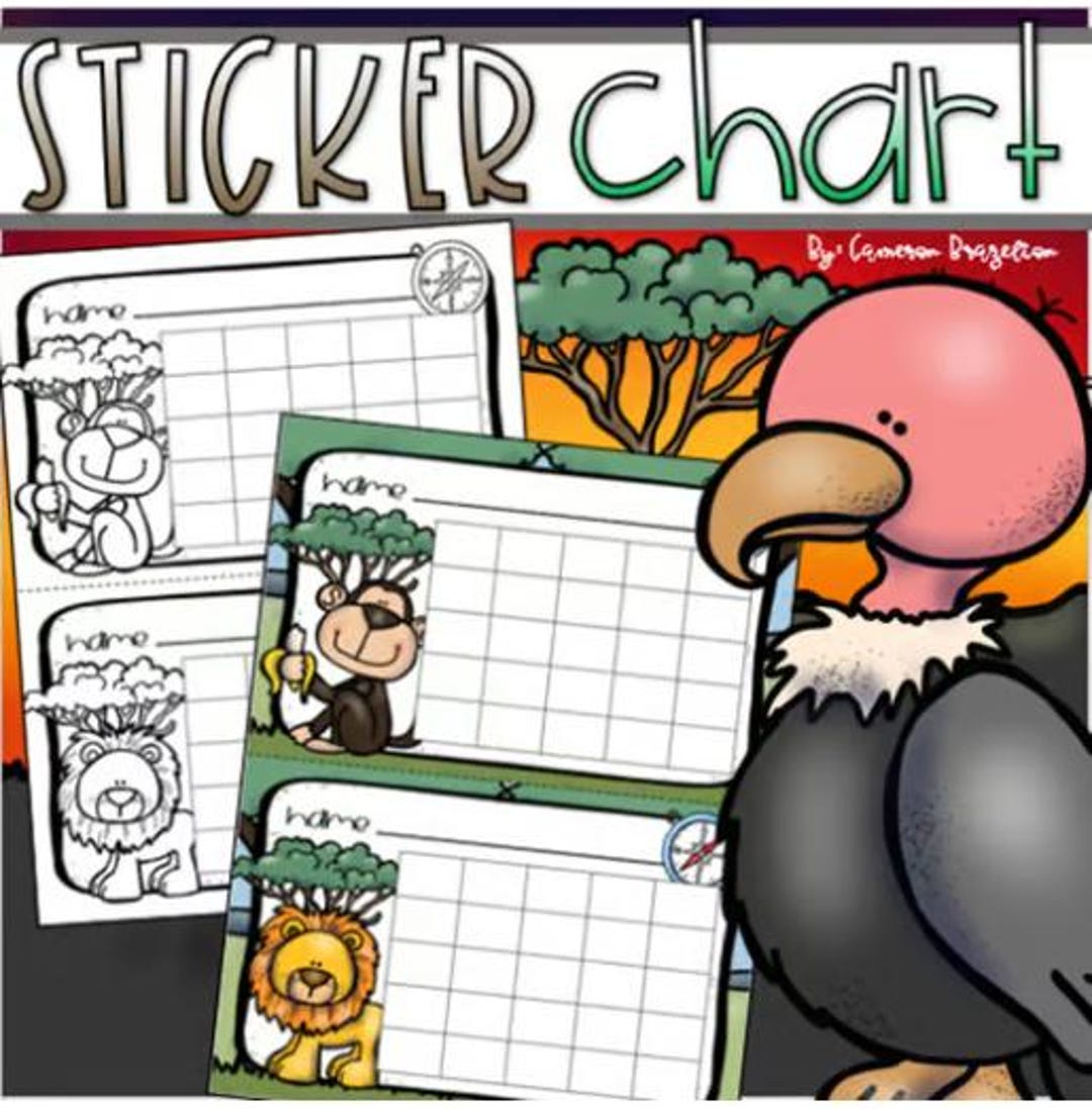 Positive Behavior Sticker Chart Reward Incentives Jungle Safari Theme ...