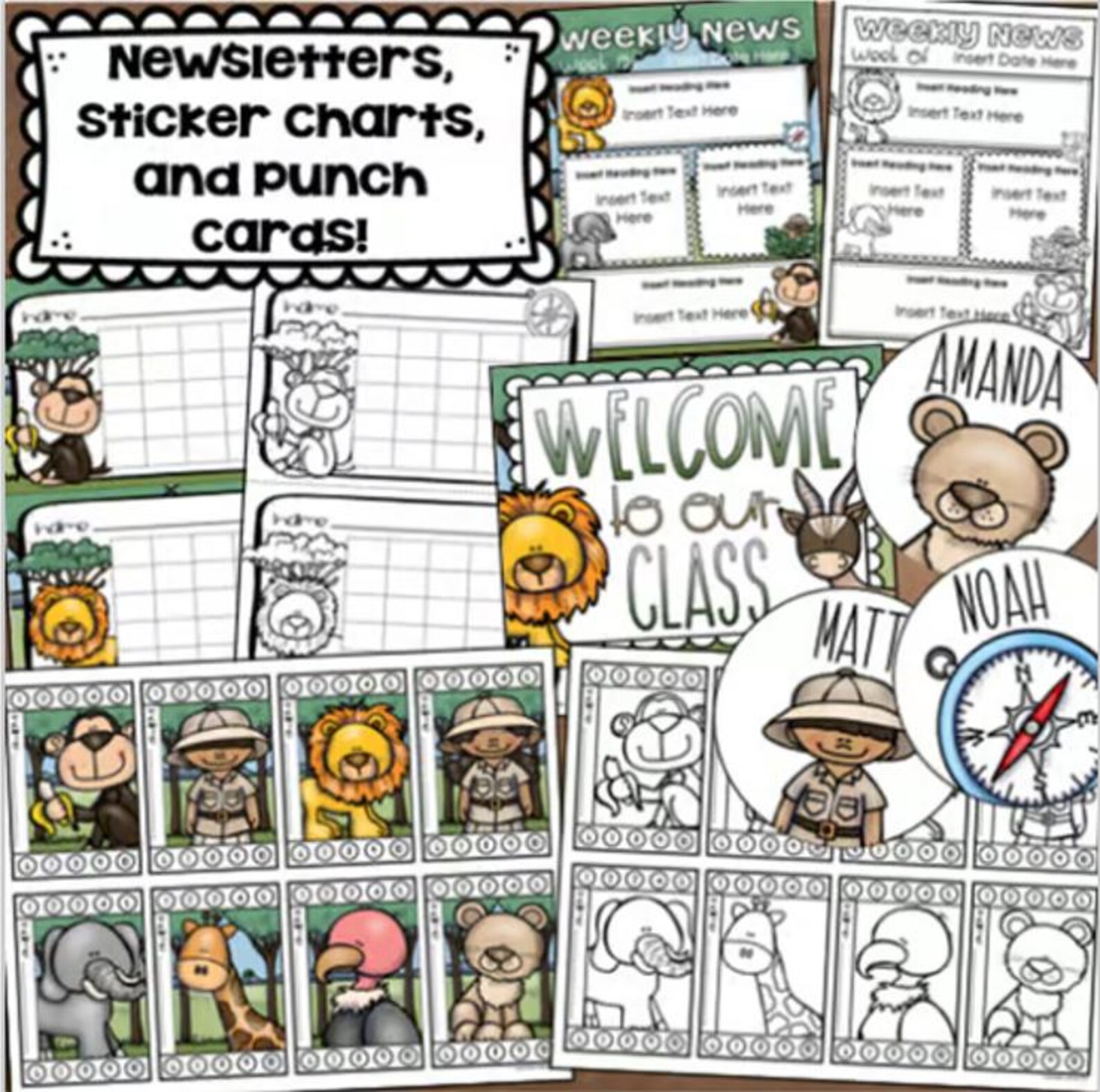 Jungle Safari Class Management Decor Bundle (rules, Voice Levels ...