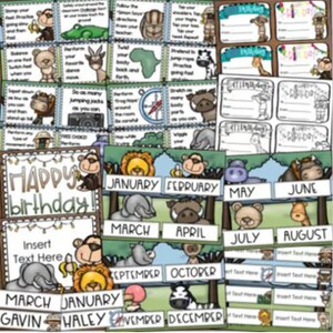 Jungle Safari Class Management Decor Bundle (rules, Voice Levels ...