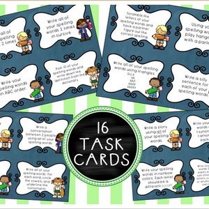 Spelling Homework Activities task Cards, Choice Boards, Tic Tac Toe - Etsy