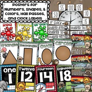 Jungle Safari Class Decor Bundle (posters, Binder Covers, Schedule ...