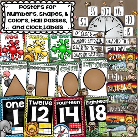 Jungle Safari Class Decor Bundle (posters, Binder Covers, Schedule ...