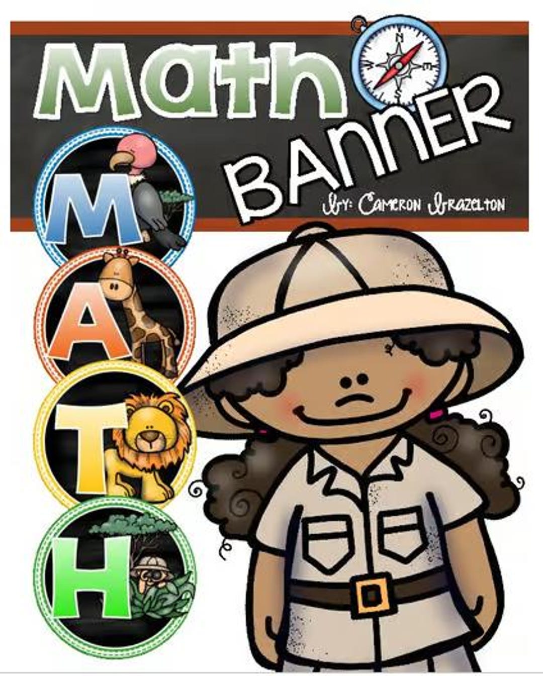 Math Banner Classroom Decoration Bulletin Board Jungle Safari Theme ...