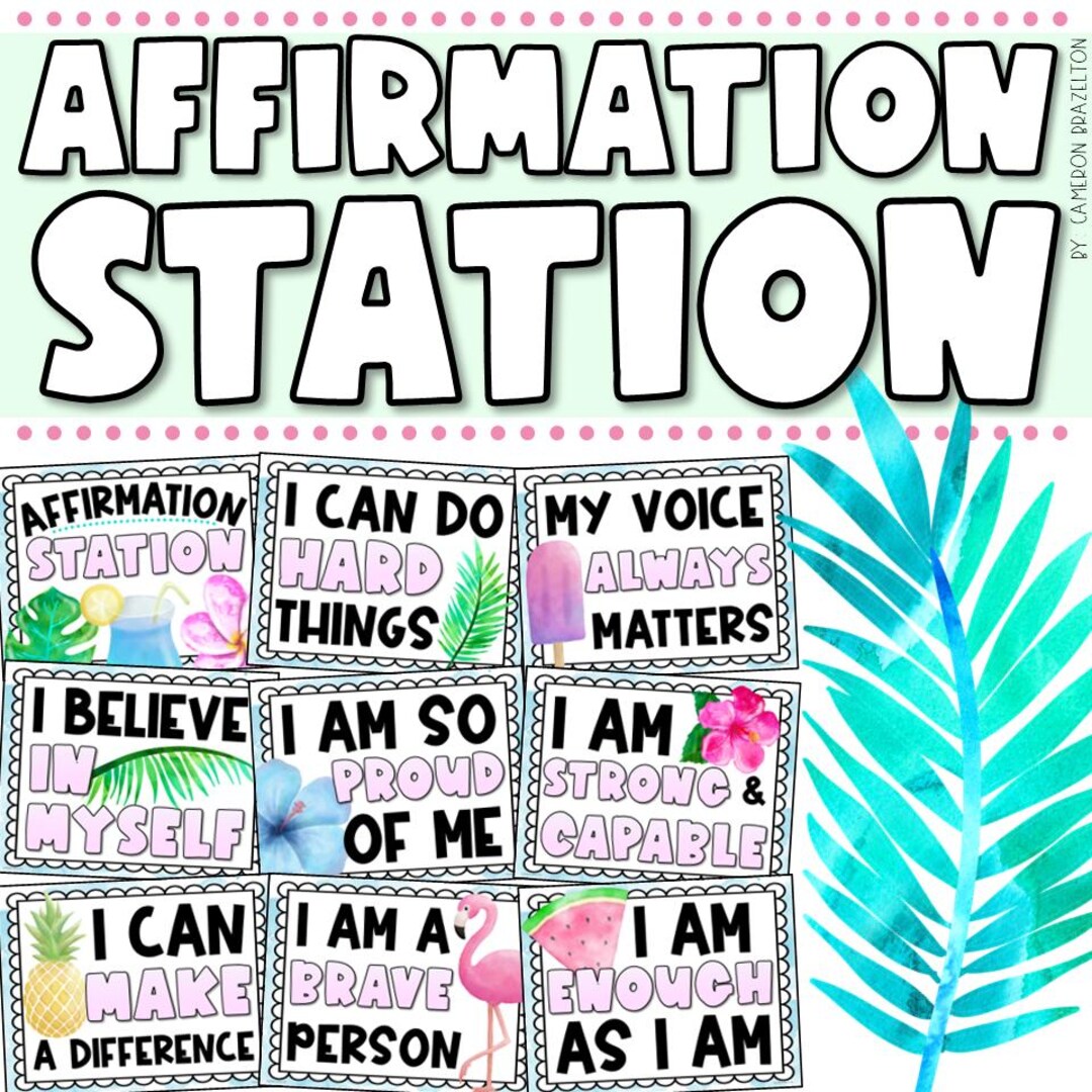 Watercolor Tropical Affirmation Station | Posters for Confidence ...