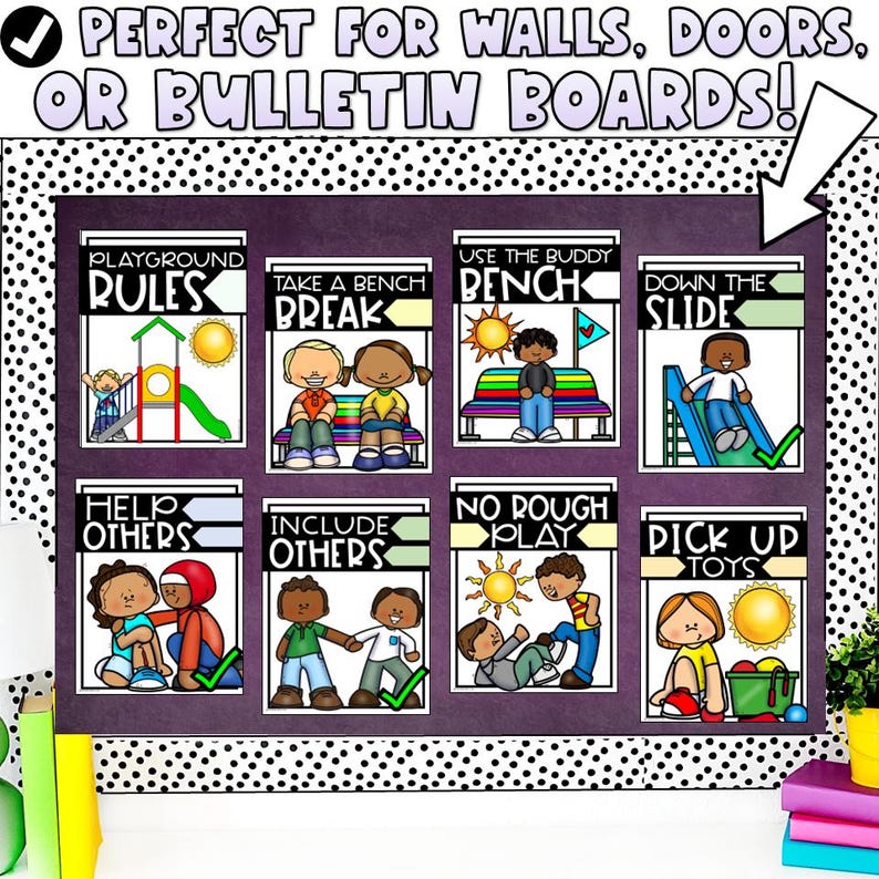 School Rules Poster Bundle: Classroom & Playground Expectations ...