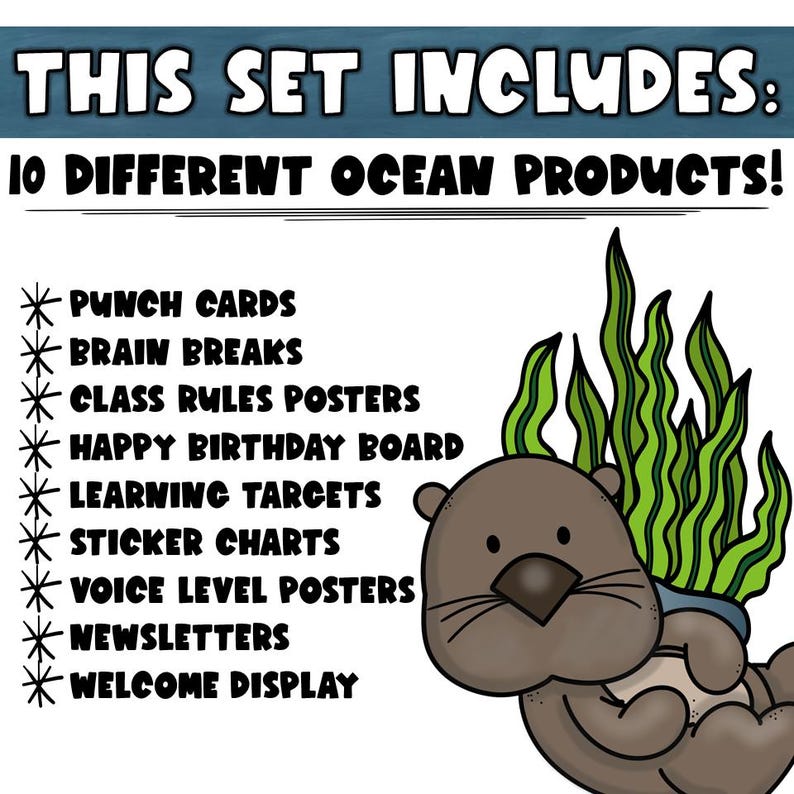 Ocean Underwater Class Management Decor Bundle (posters, Rules ...