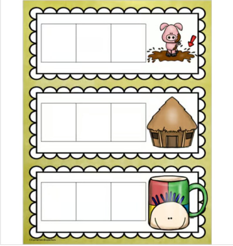 CVC Word Families Phonics Missing Beginning Middle Final Sound Card ...