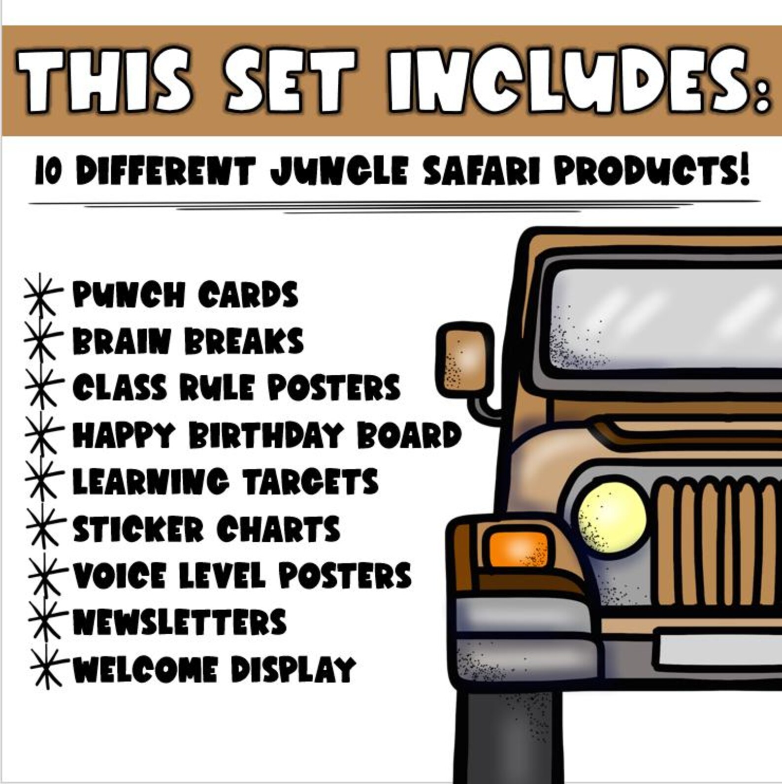 Jungle Safari Class Management Decor Bundle (rules, Voice Levels ...