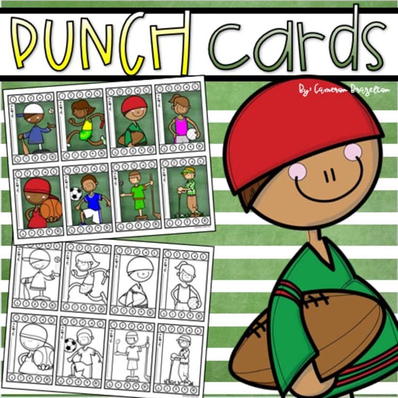 Behavior Incentive Punch Cards Classroom Management Rewards Sports Team ...
