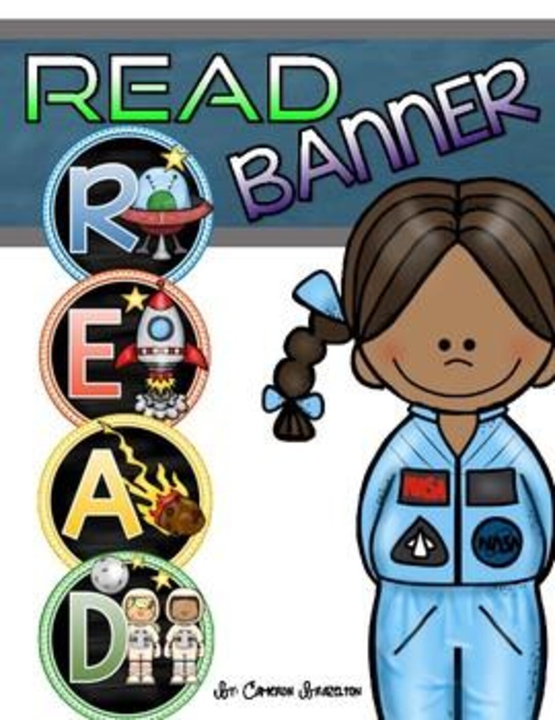 Reading Banner Classroom Decoration Bulletin Board Outer Space Theme ...