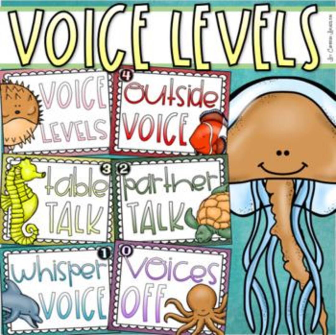 Voice Level Chart Posters Classroom Management Ocean Under the Sea ...