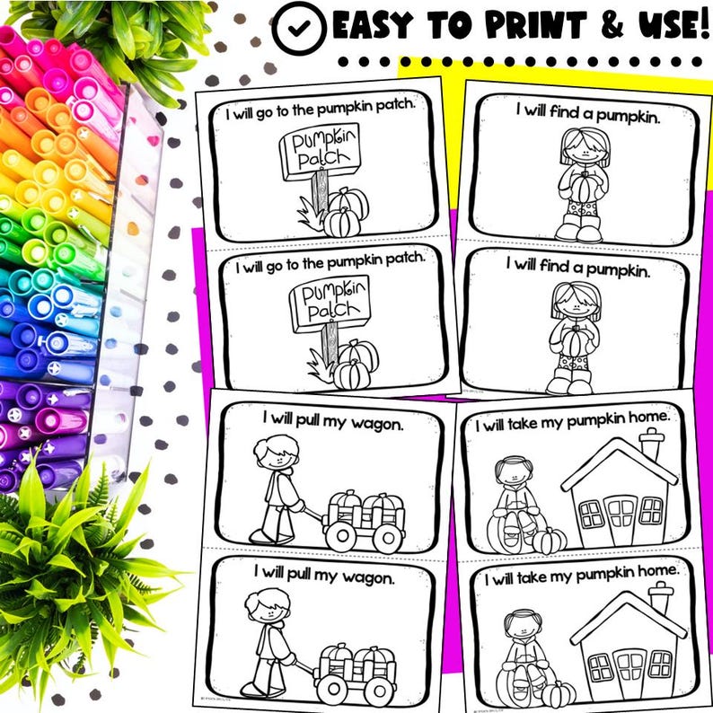 Pumpkin Patch Emergent Reader: Fall Sight Words, Decodable Text ...