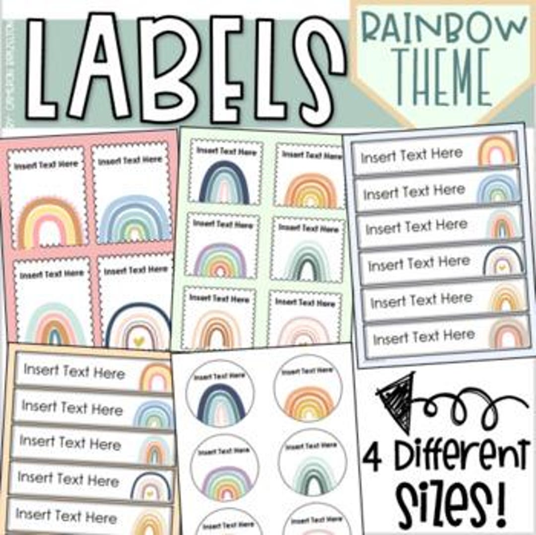 Boho Modern Muted Rainbow Classroom Labels Decorations EDITABLE ...