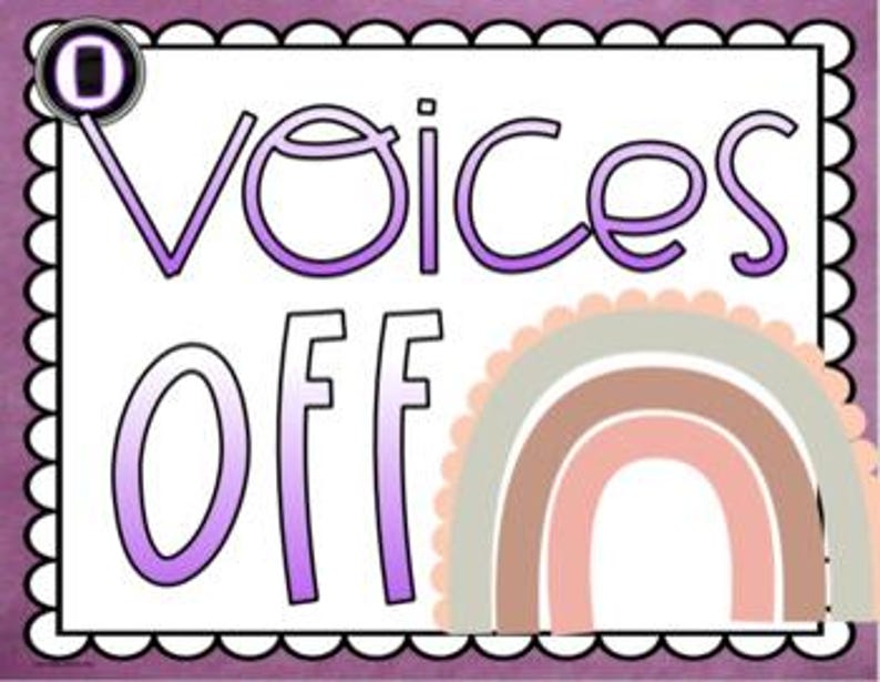 Voice Level Chart Posters Classroom Management Boho Modern Rainbow ...