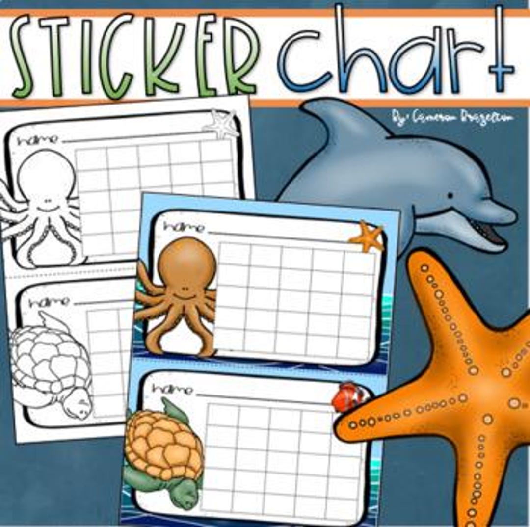 Positive Behavior Sticker Chart Reward Incentives Ocean Under the Sea ...
