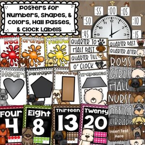 Dog Theme Class Decor Bundle (posters, Binder Covers, Schedule ...