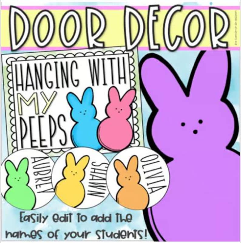 Spring Easter Bunny Peeps Bulletin Board Display Door Decoration ...