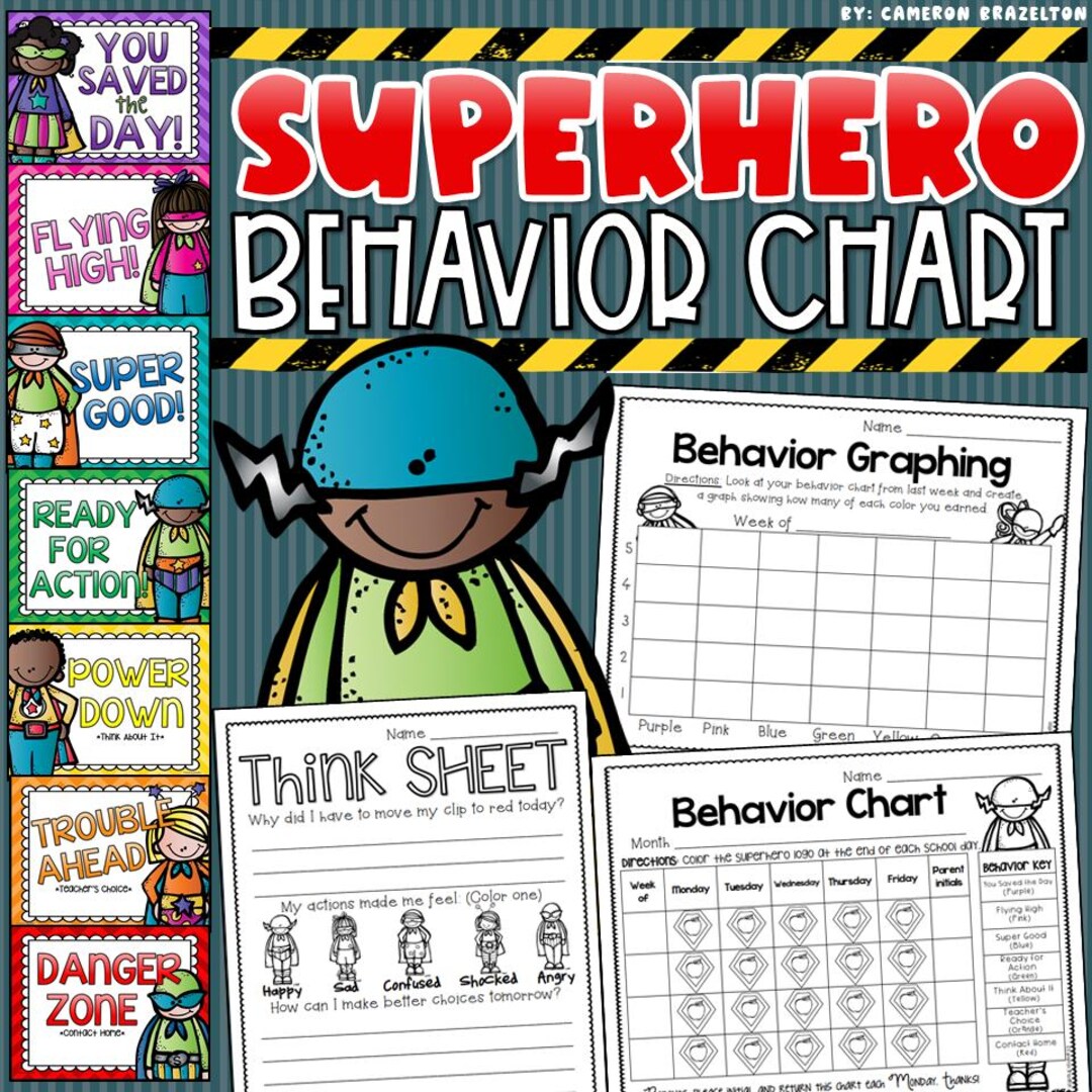 Behavior Clip Chart Superhero Theme for Classroom Management INSTANT ...