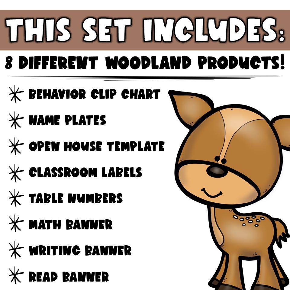 Woodland Animals Theme Classroom Decor Bundle (behavior Chart, Labels ...