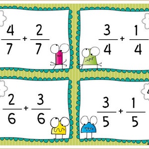 Adding and Subtracting Like Fractions Task Cards and More! - Etsy