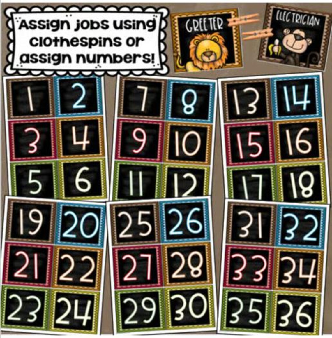 Classroom Jobs Helpers Chart Labels Signs Jungle Safari Theme EDITABLE ...