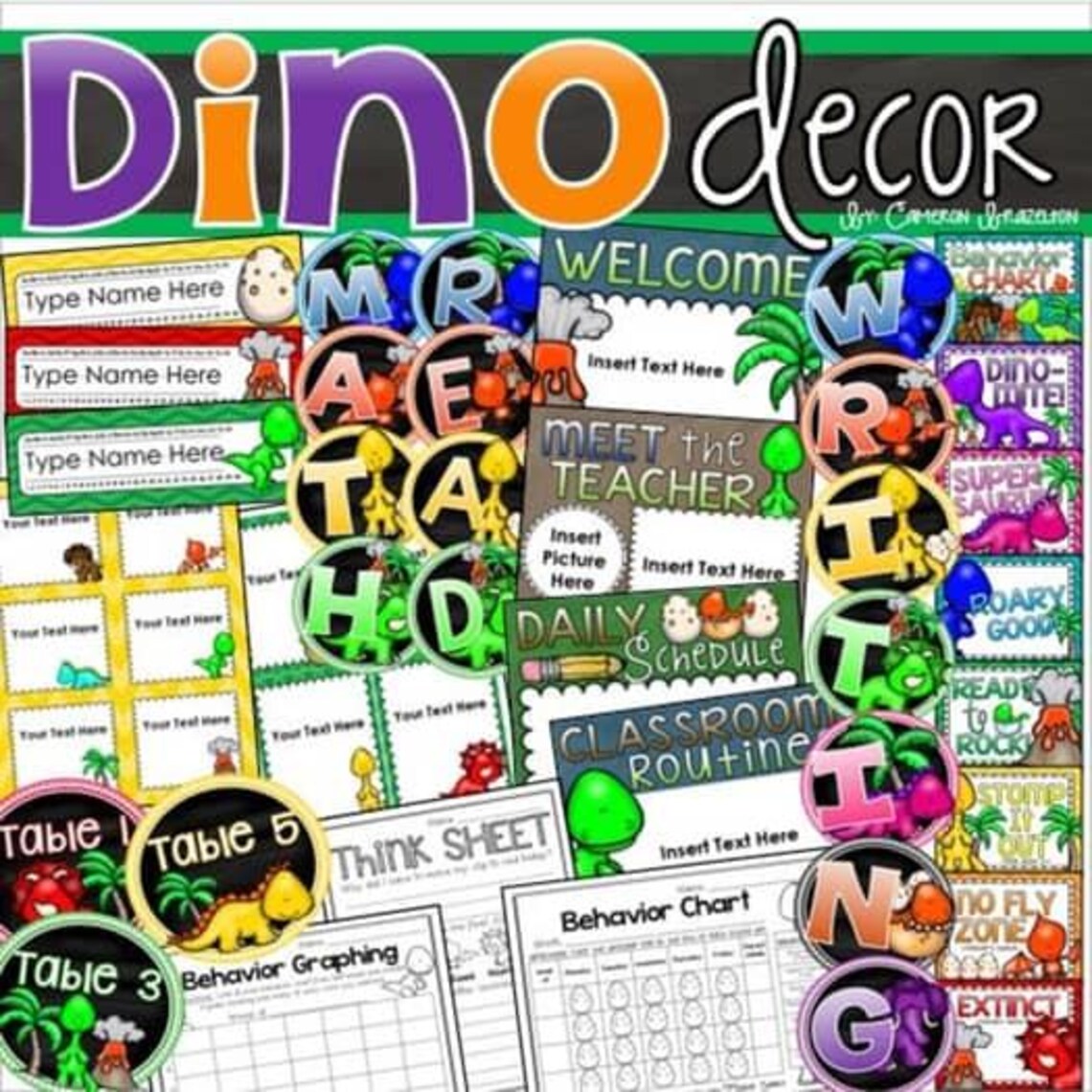 Dinosaur Dino Theme Classroom Decorations and Management Mega Bundle ...