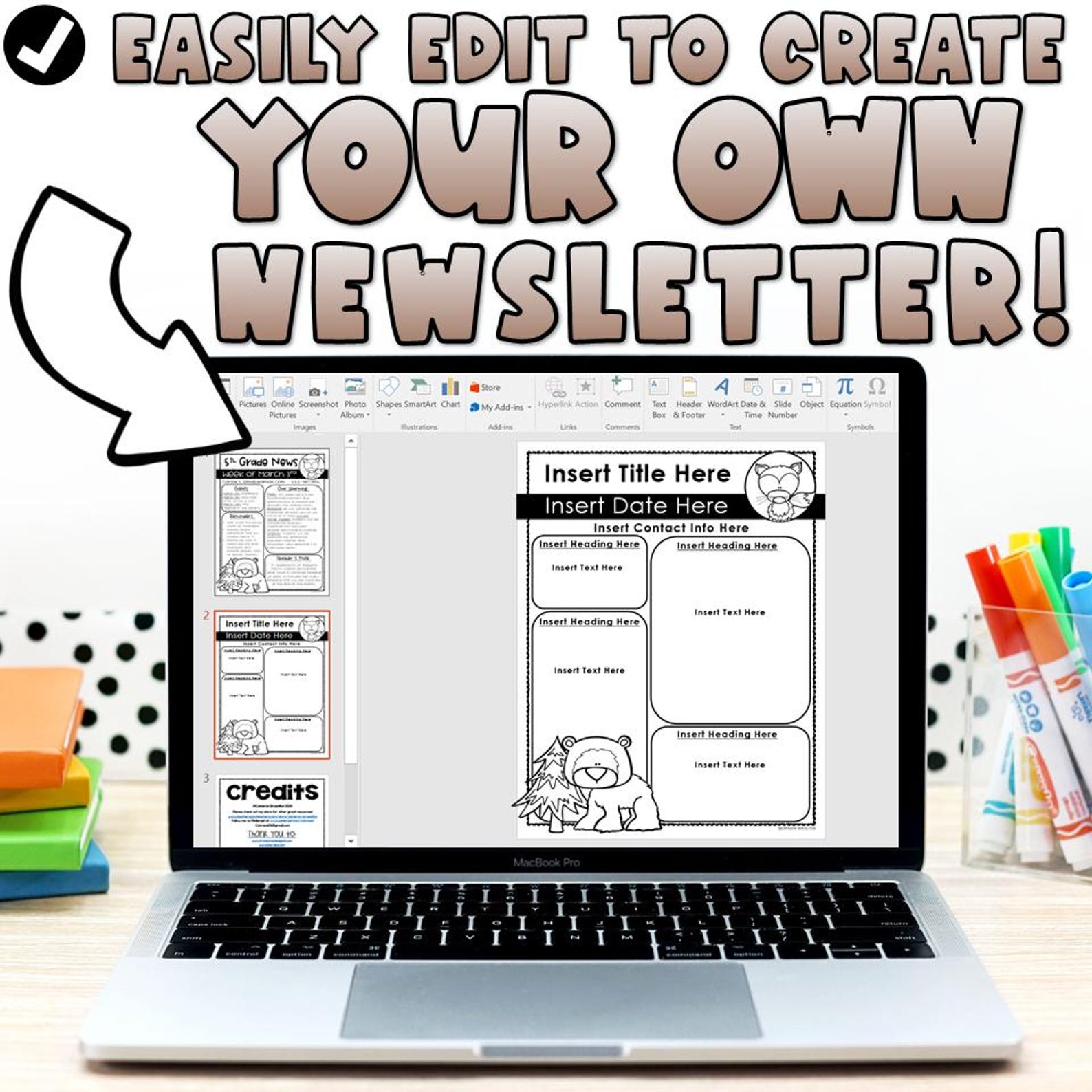 Weekly Classroom Newsletter Template Woodland Animals Theme EDITABLE ...