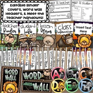 Jungle Safari Class Decor Bundle (posters, Binder Covers, Schedule ...