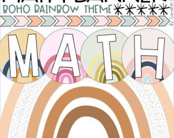 Writing Banner Classroom Decoration Bulletin Board Boho Modern Rainbow ...