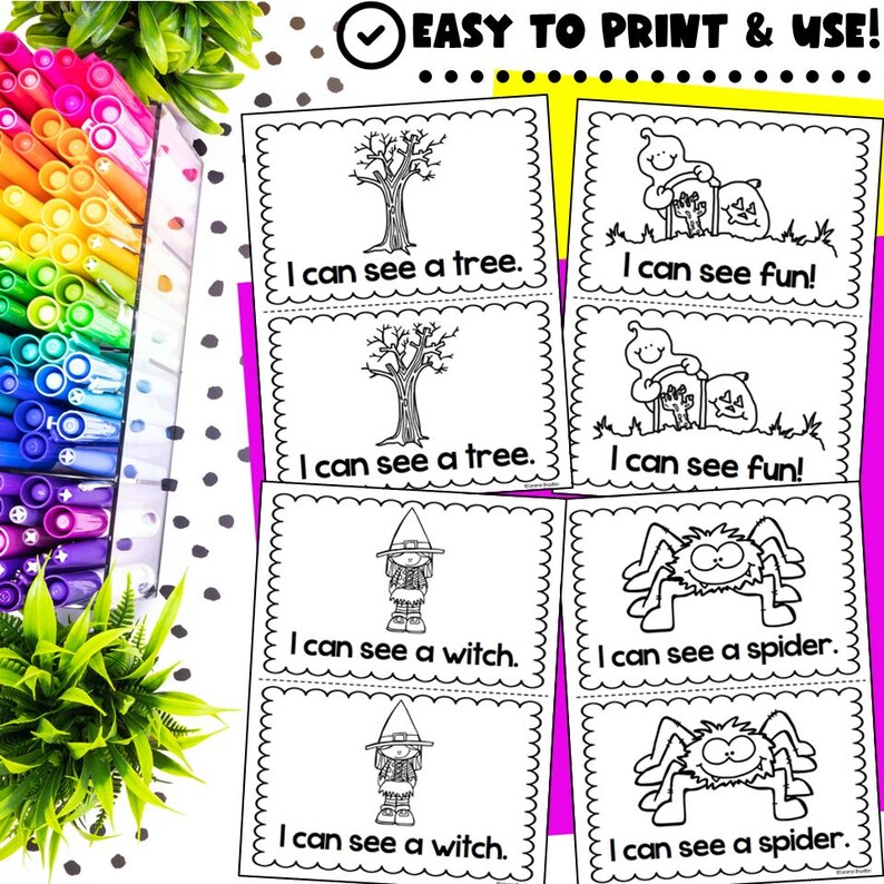 Halloween Emergent Reader Book: Sight Words for Guided Reading (instant ...