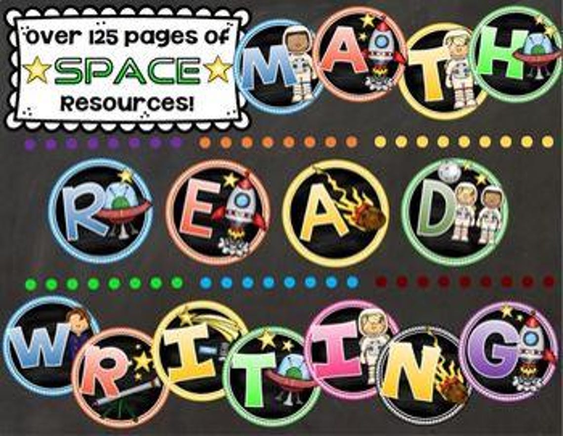 Outer Space Theme Classroom Decor Bundle (behavior Chart, Name Plates ...