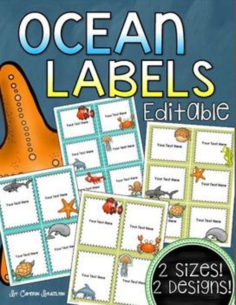 Ocean Underwater Theme Classroom Labels Decorations Editable INSTANT ...
