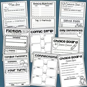 Choice Board Bundle: Fiction, Non-fiction, Writing, Vocabulary, Genre ...